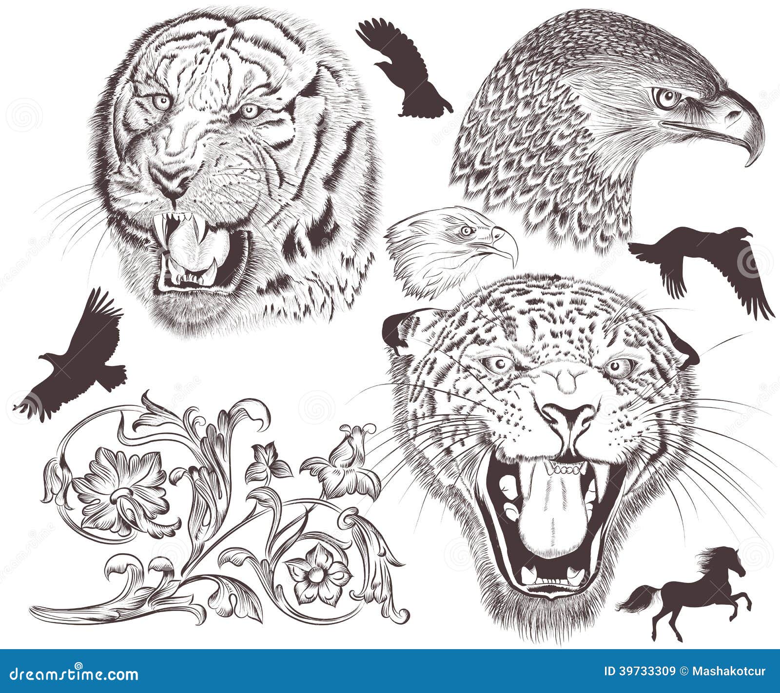 Collection of Vector High Detailed Animals for Design Stock Vector ...