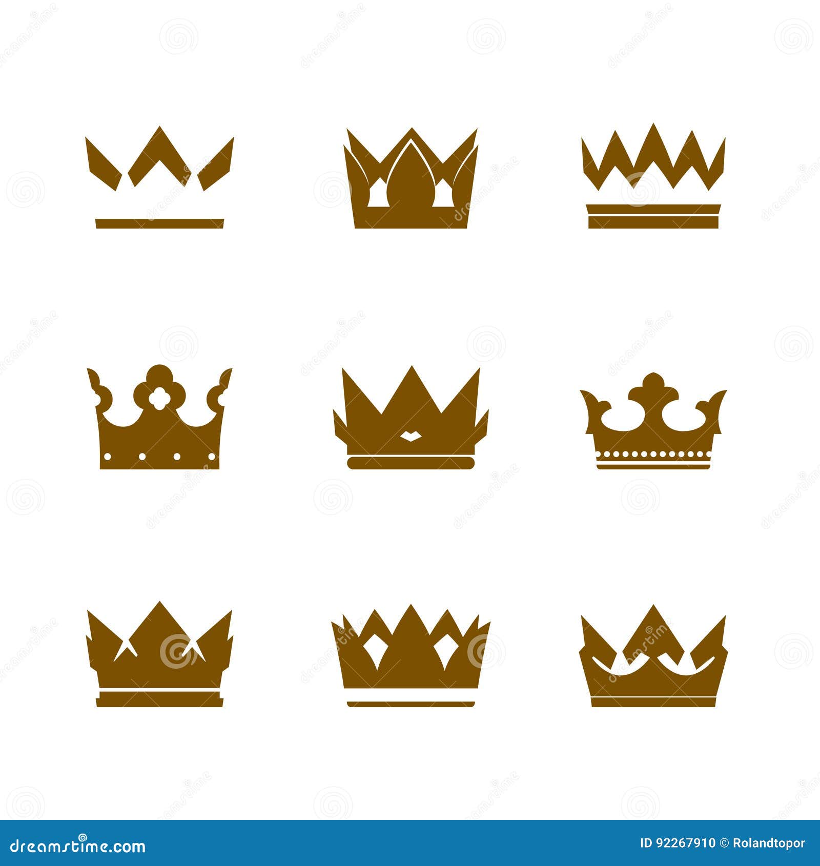 Collection of Vector Icons. Shape of Crowns Stock Vector - Illustration ...
