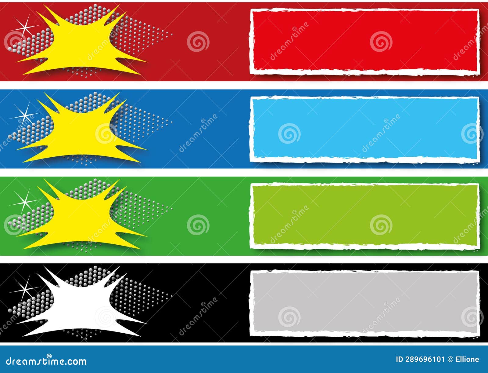 Collection of Vector Illustration Headers with Decorative Frames and ...