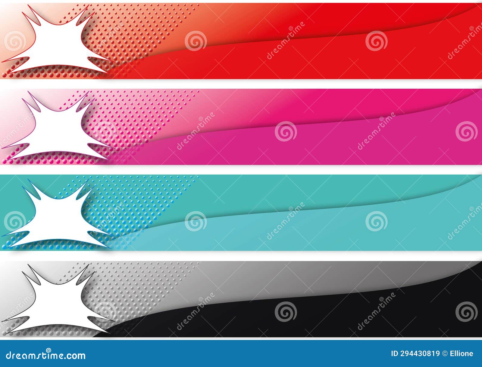 Collection of Vector Illustration Headers with Decorative Frames and ...