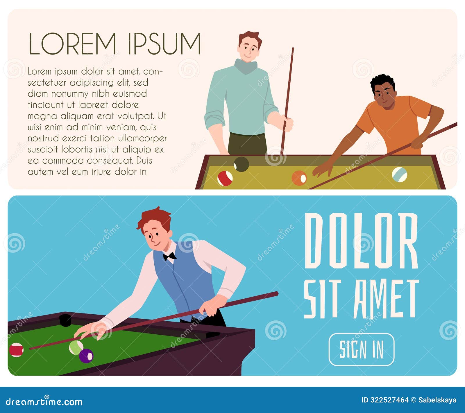 Collection of Vector Illustrations of Billiards Competitions: Billiards ...