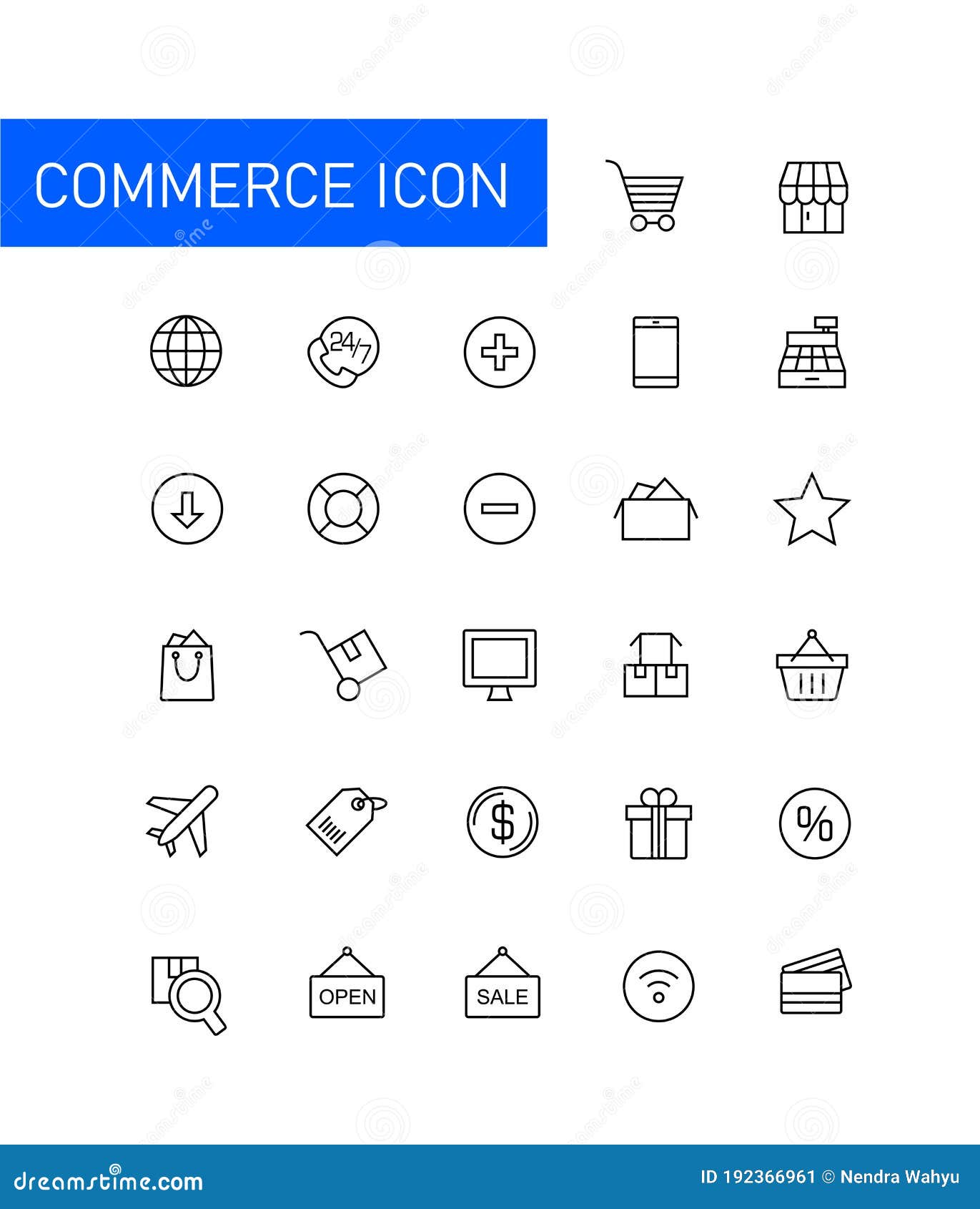 Collection of Vector Illustrations of Commerce Icons. Suitable for ...