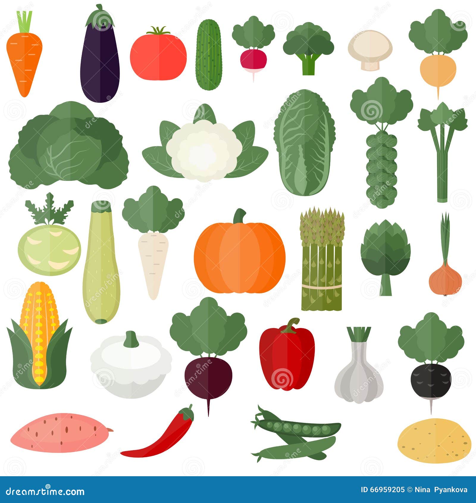 Collection of Vector Illustrations Vegetables. Stock Vector ...