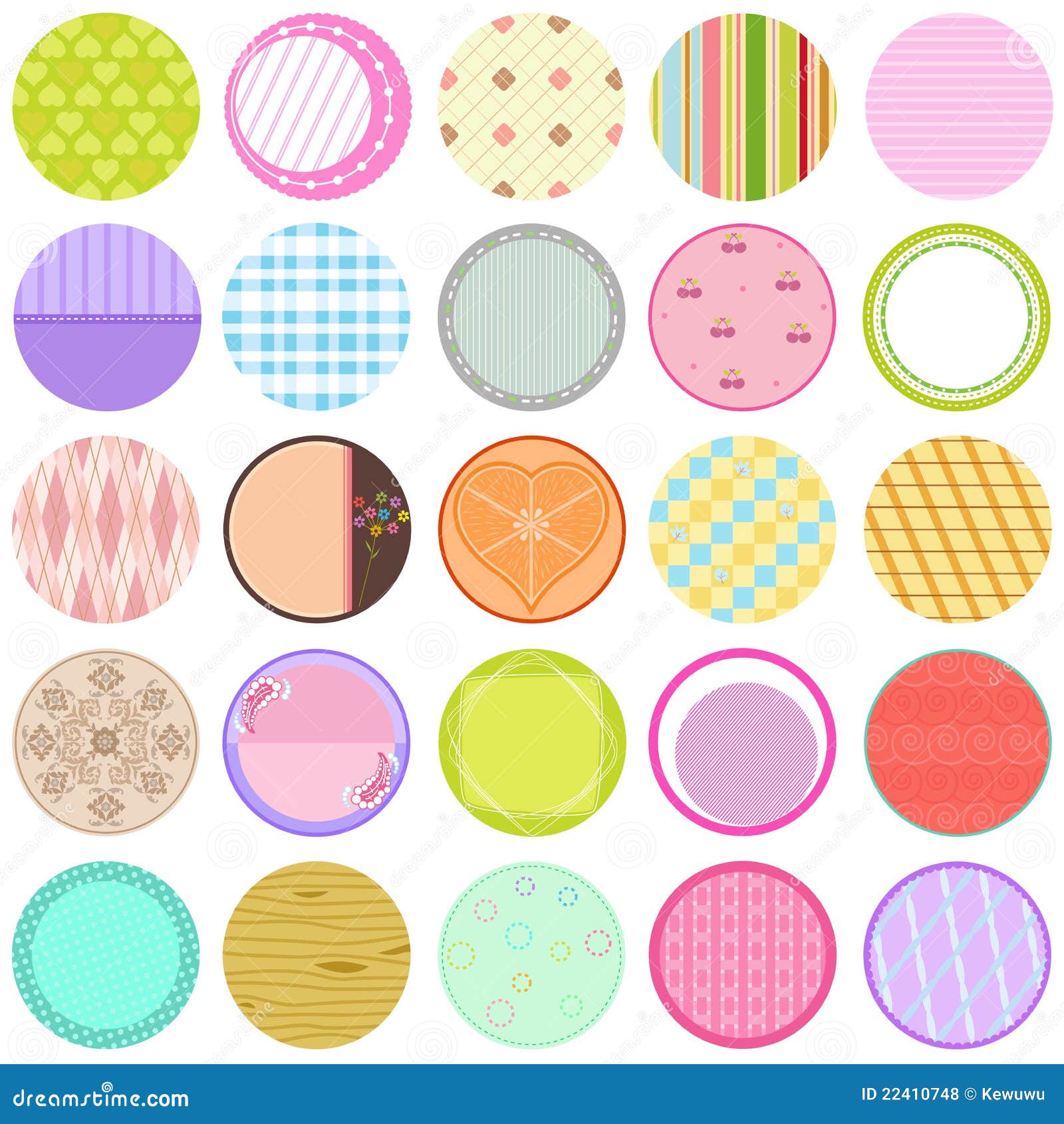 Collection of Vector Labels in Pastel Color Stock Vector - Illustration ...