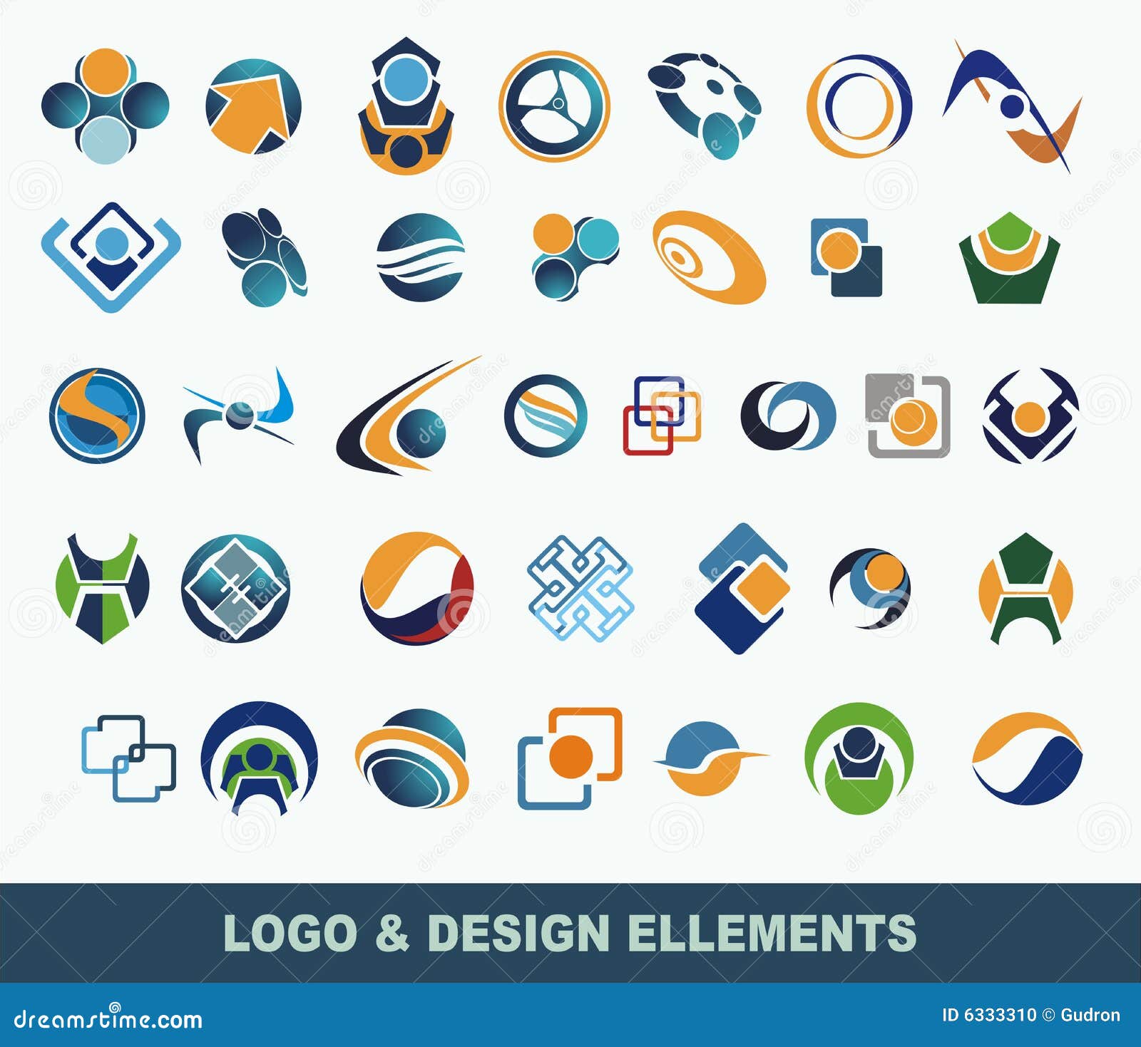 Collection of Vector Logo Elements Stock Vector - Illustration of retro, graphic: 6333310