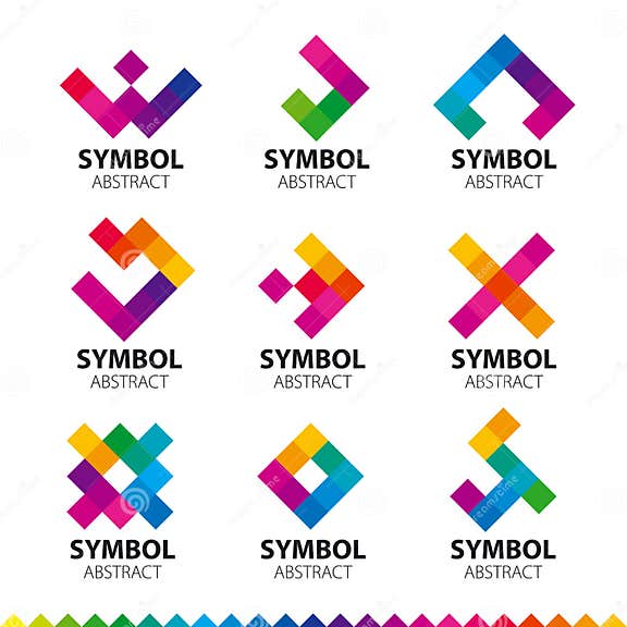 Collection of Vector Logos of Abstract Modules Stock Vector ...