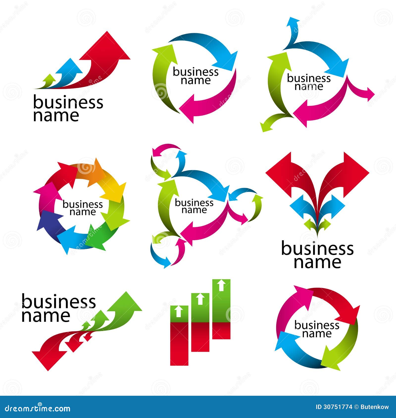 Collection of vector logos stock vector. Illustration of chart - 30751774