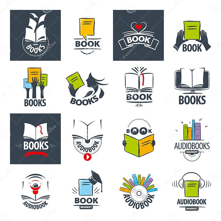 Collection of Vector Logos Books Stock Vector - Illustration of ...