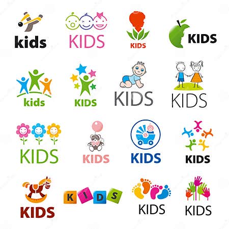 Collection of Vector Logos Children Stock Vector - Illustration of sale ...
