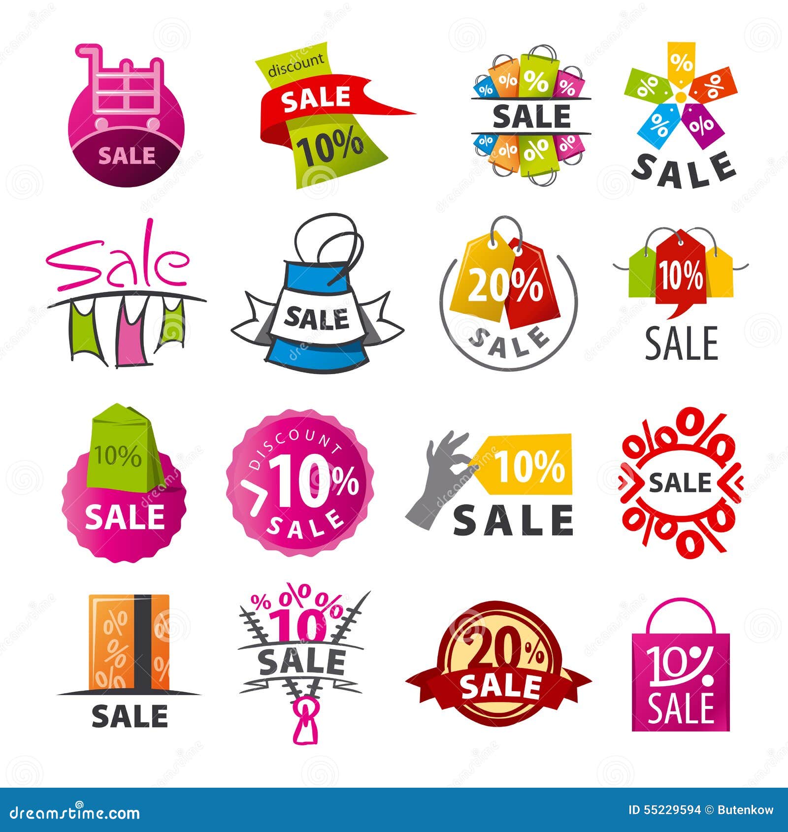 Collection of Vector Logos Discount Stock Vector - Illustration of ...