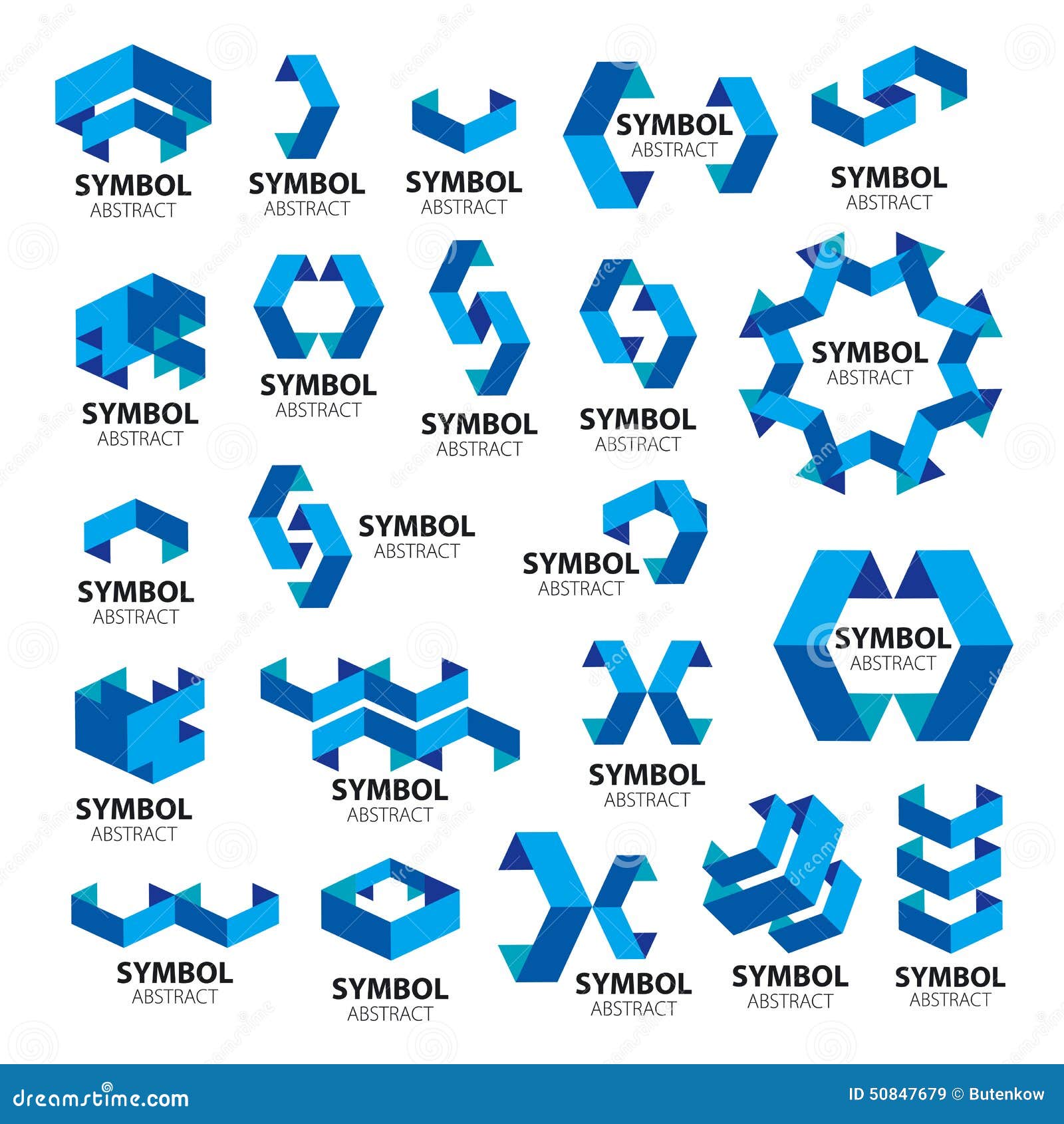 Collection of Vector Logos of Geometric Modules Stock Vector ...