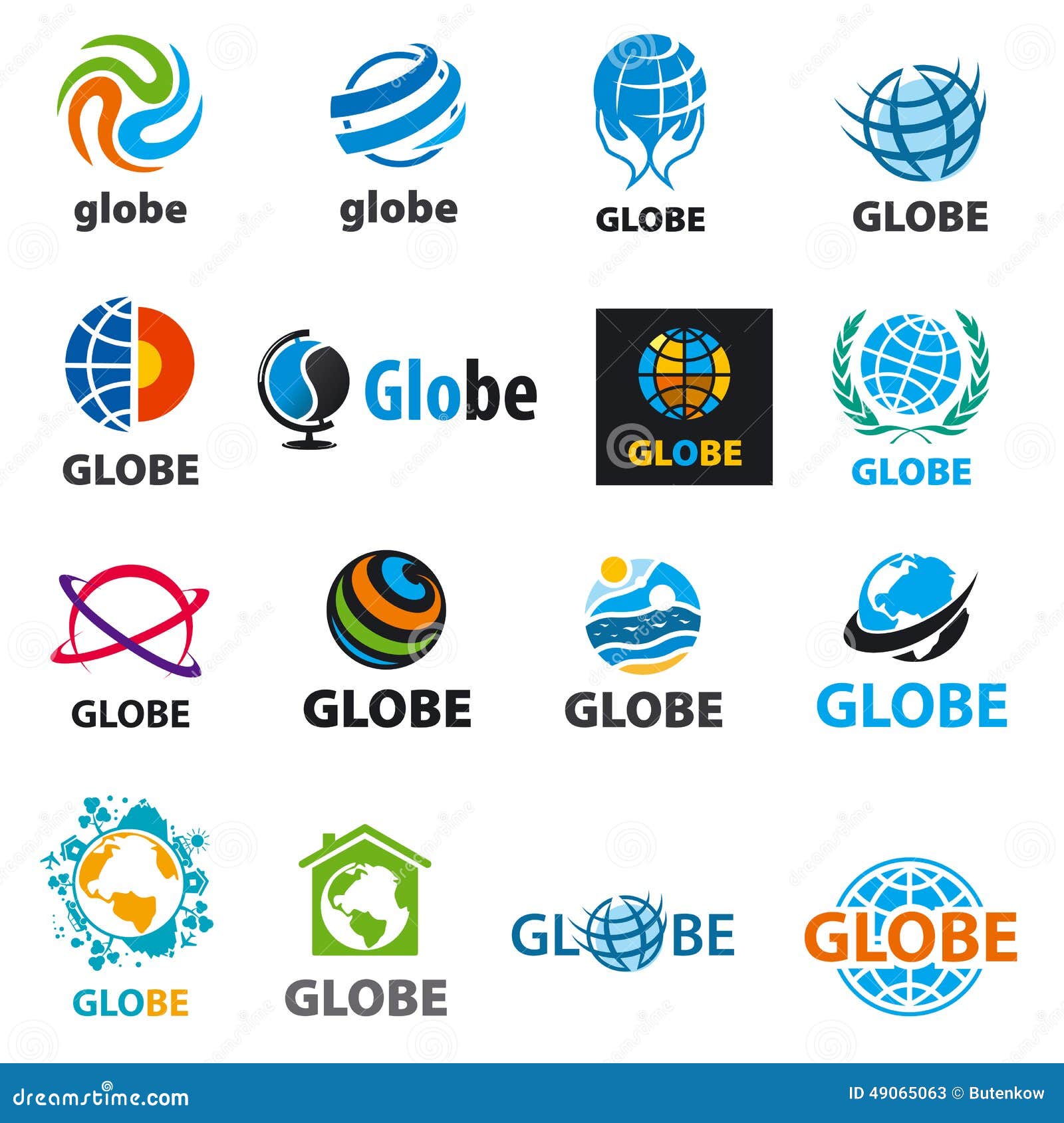 Collection of Vector Logos Globes Stock Vector - Illustration of ...