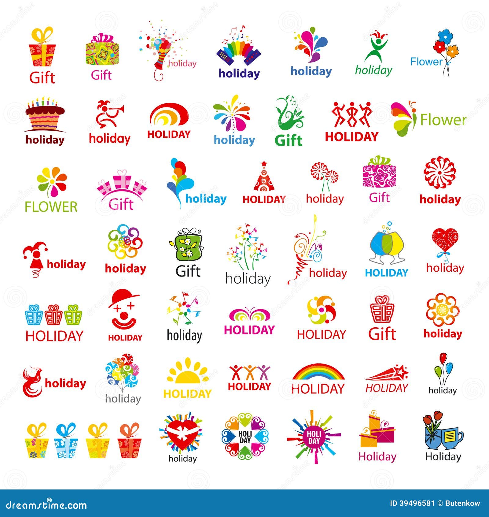 Collection of Vector Logos and Holiday Gifts Stock Vector ...