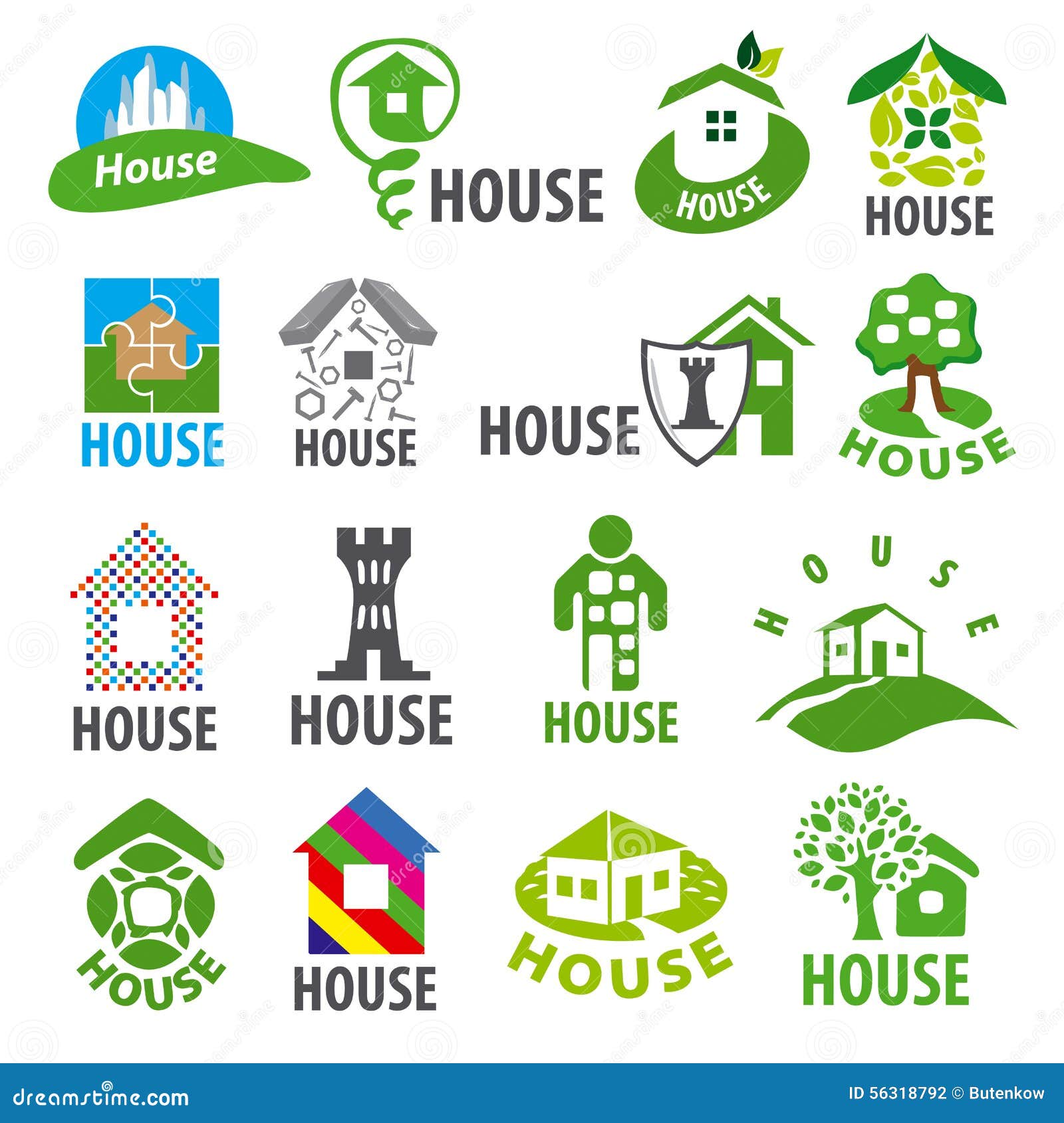 Collection of Vector Logos Homes Stock Vector - Illustration of element ...