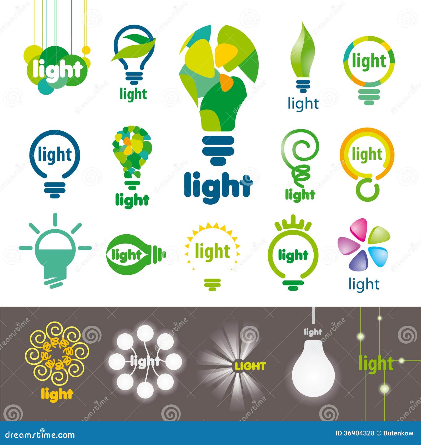 Collection of Vector Logos Lamps Stock Vector - Illustration of ...