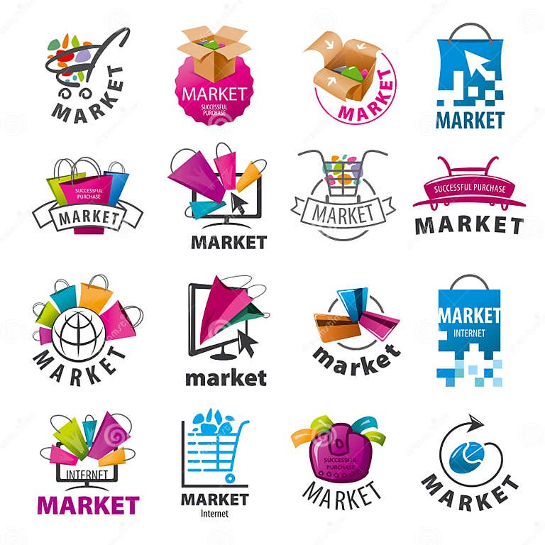 Collection of Vector Logos for Market Stock Vector - Illustration of ...