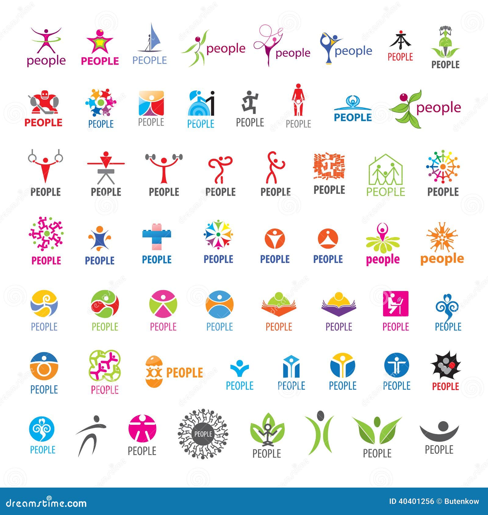 Collection Of Vector Logos People Stock Vector - Illustration of icon ...