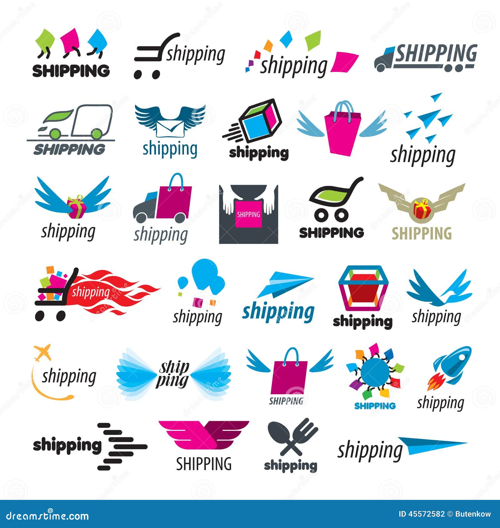 Collection of Vector Logos of Shipping Stock Vector - Illustration of ... Collection of Vector Logos of Shipping Stock Vector - Illustration of ...