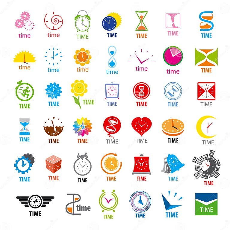 Collection of Vector Logos Time Stock Vector - Illustration of spoon ...