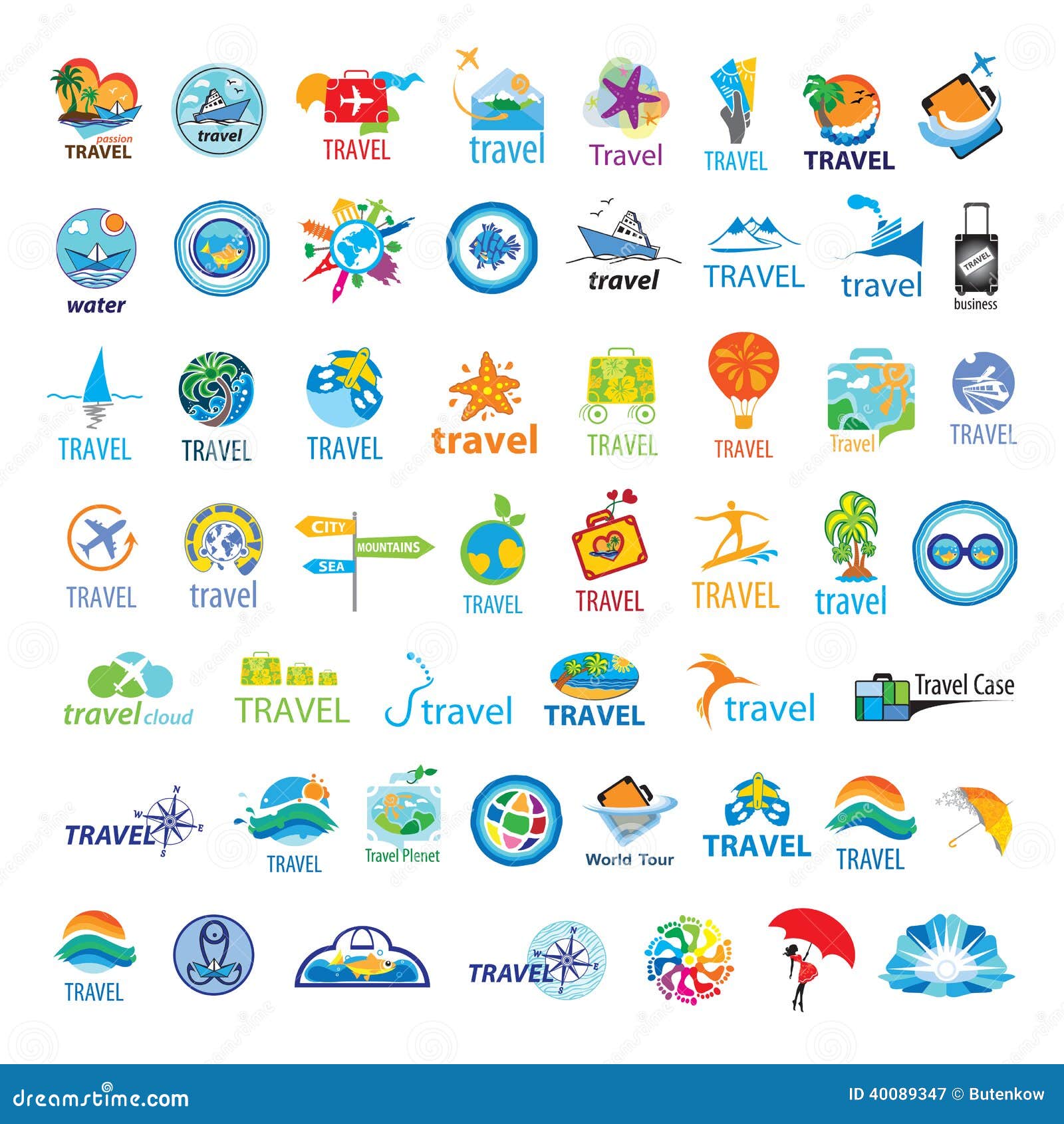 Collection of Vector Logos Travel Stock Vector - Illustration of brand ...