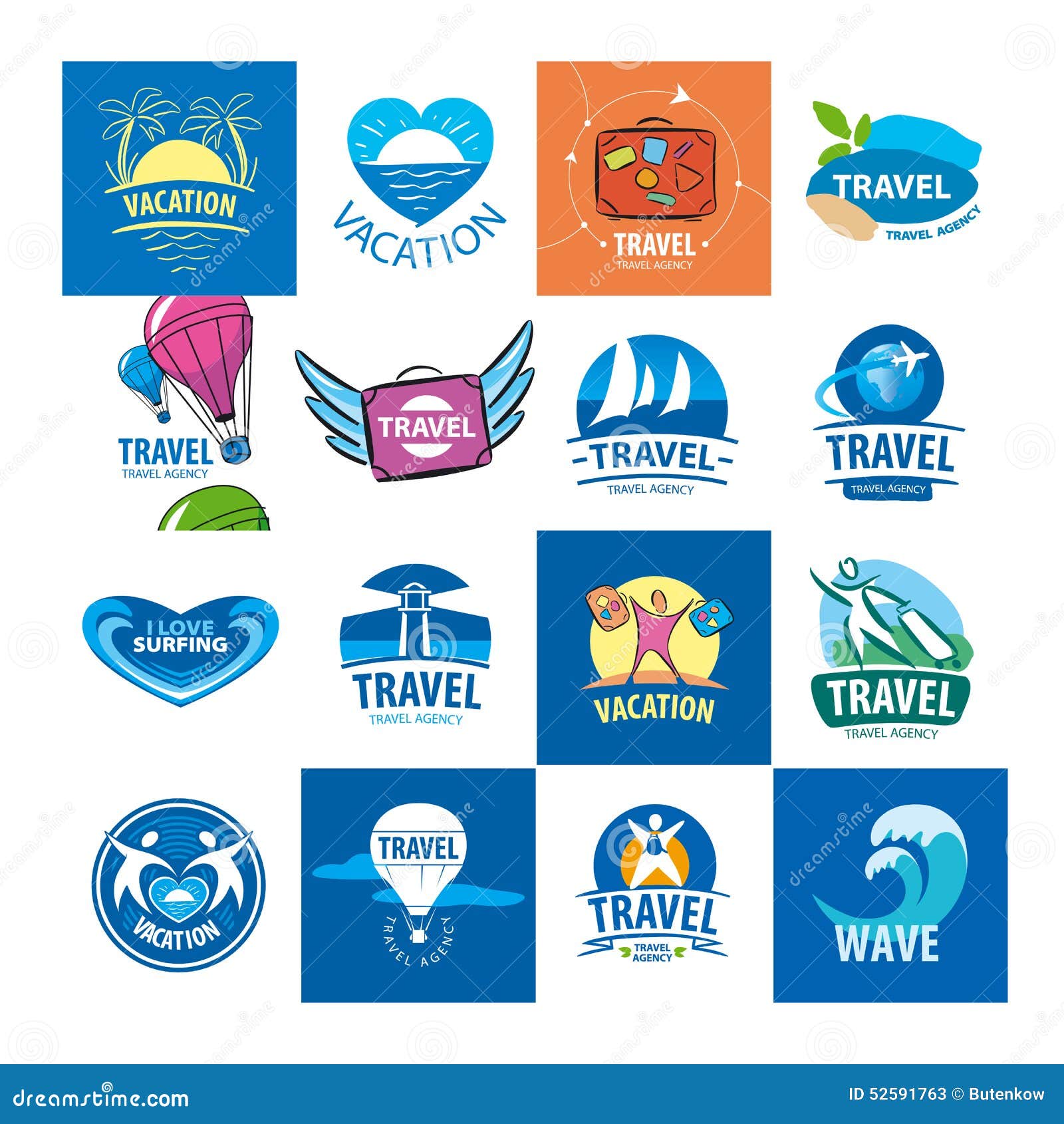 Collection Of Vector Logos For Travel And Tourism Stock Vector - Image ...