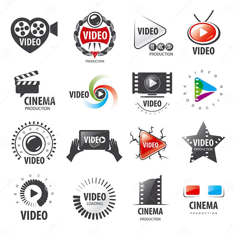 Collection of Vector Logos for Video Production Stock Vector ...