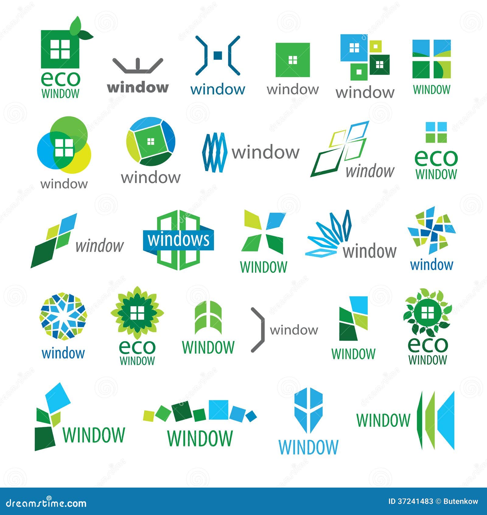 Collection of Vector Logos Window Stock Vector - Illustration of square ...
