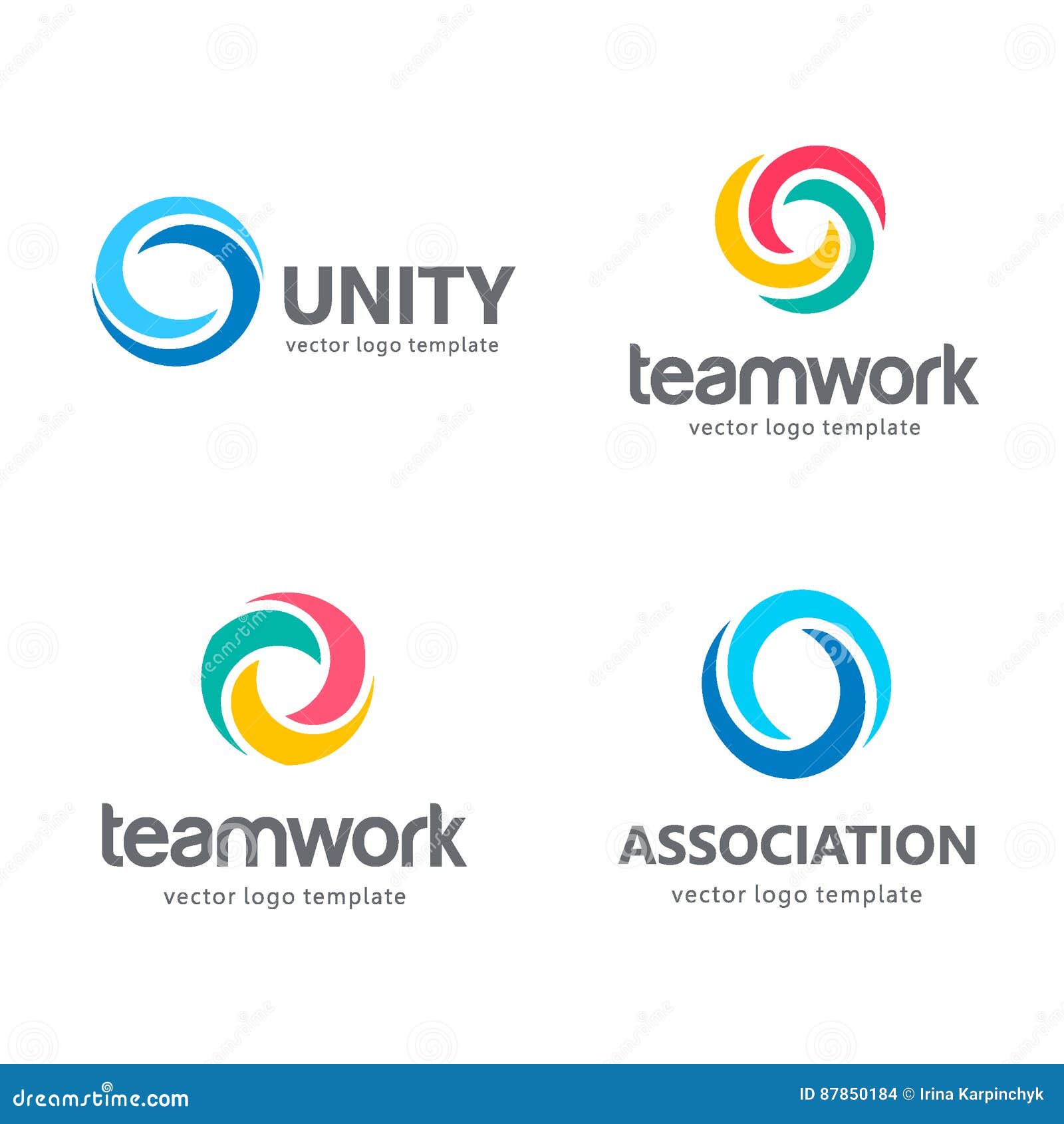 Unity And Team Work Logo Set - Vector | CartoonDealer.com #242296404