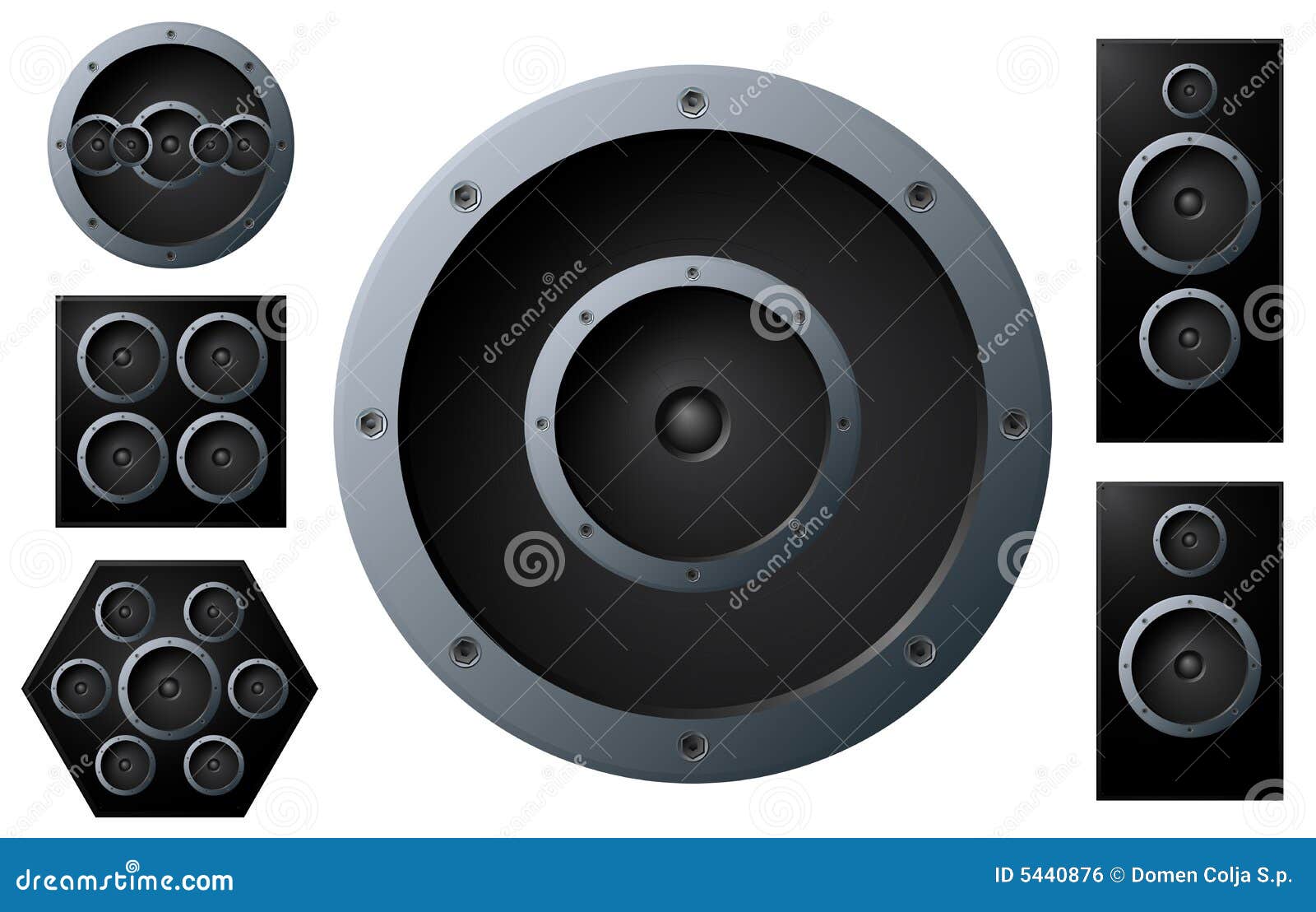 Collection of Vector Loudspeakers Stock Vector - Illustration of ...