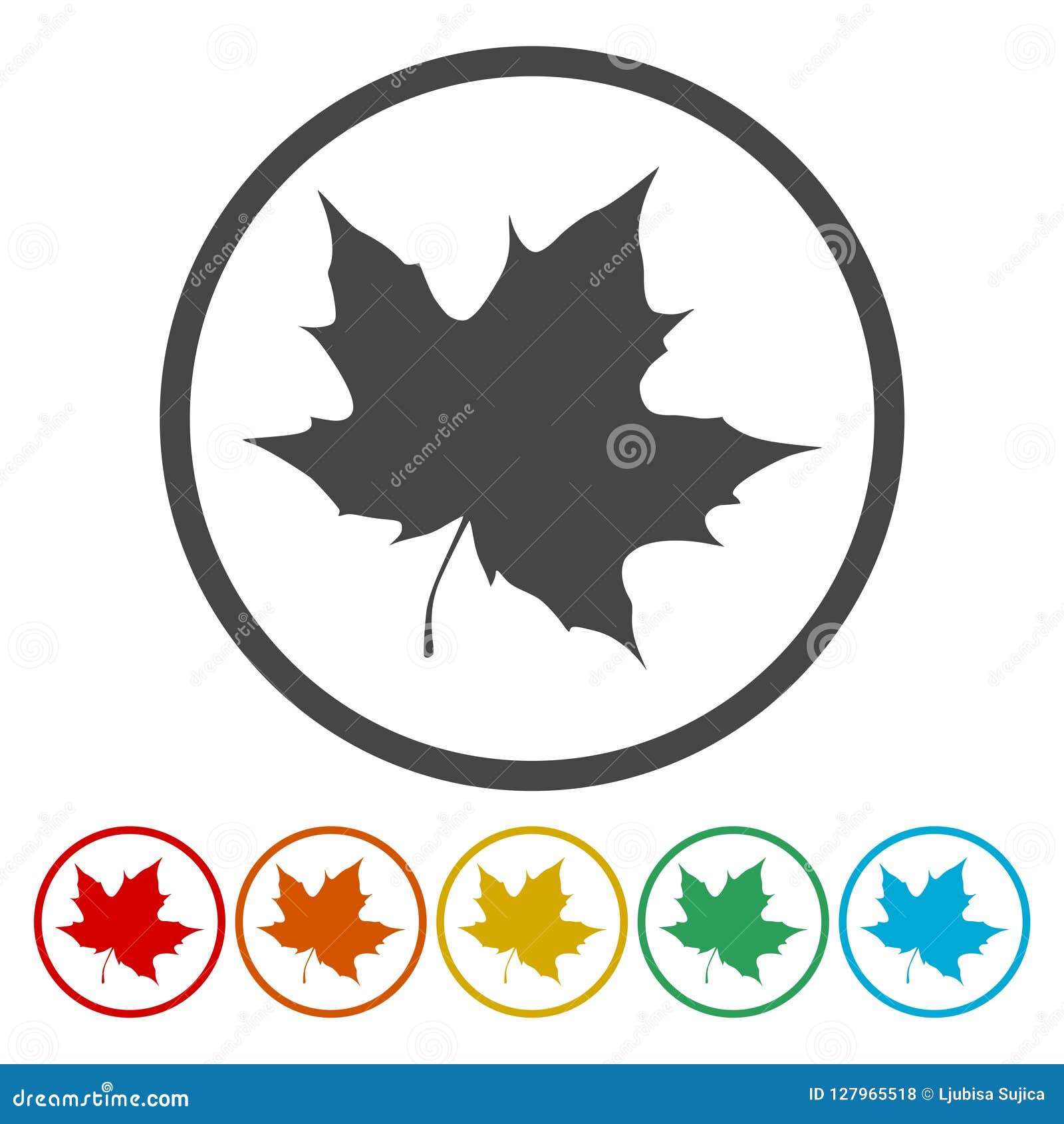 A Collection of Vector Maple Leaf Icons Stock Vector - Illustration of ...