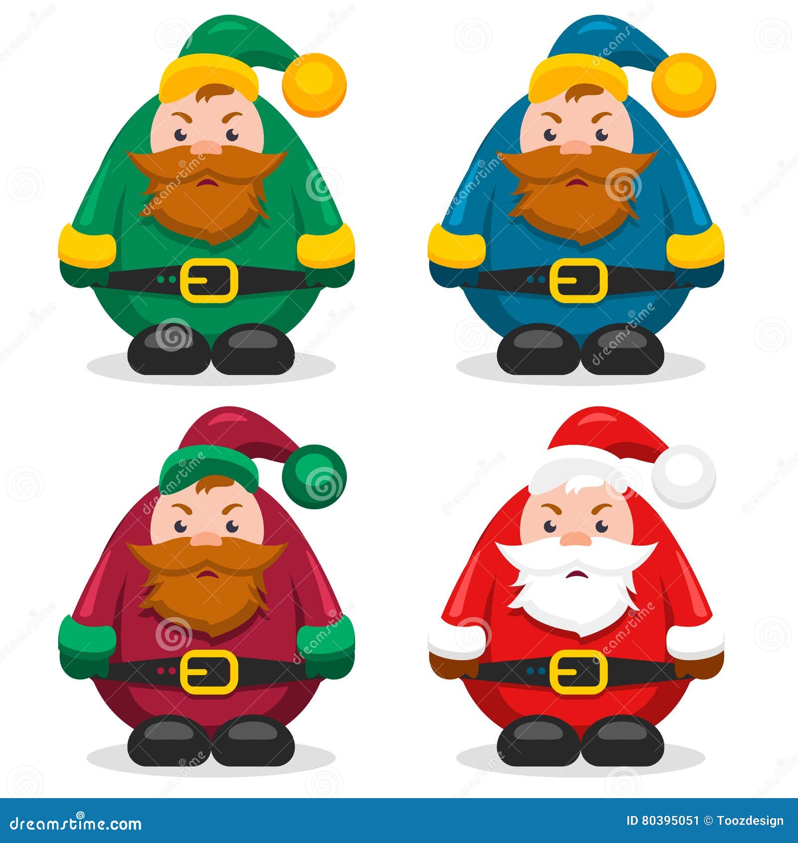 Collection of Vector Old Men Dwarfs and Santa Claus Stock Vector ...