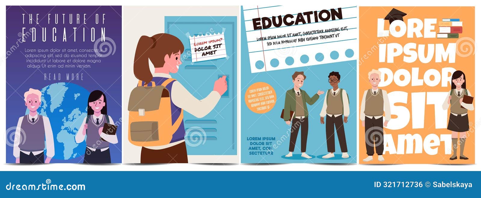 A Collection of Vector Posters with an Empty Space for Text and ...