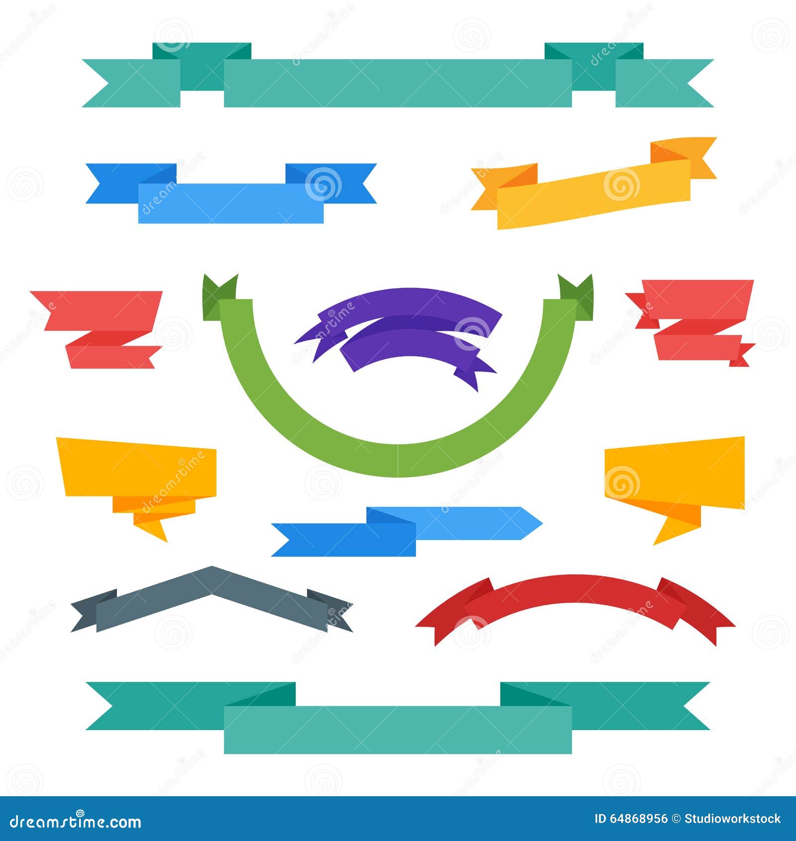 Collection of Vector Ribbon Label Stock Vector - Illustration of object ...