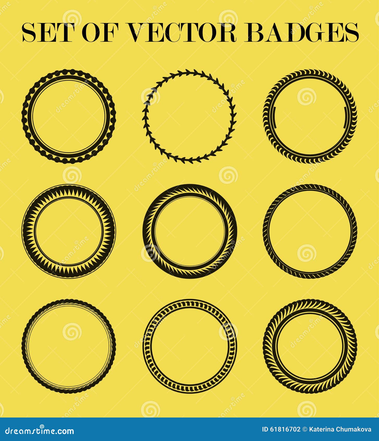 Collection of Vector Rounded Labels. Stock Vector - Illustration of ...