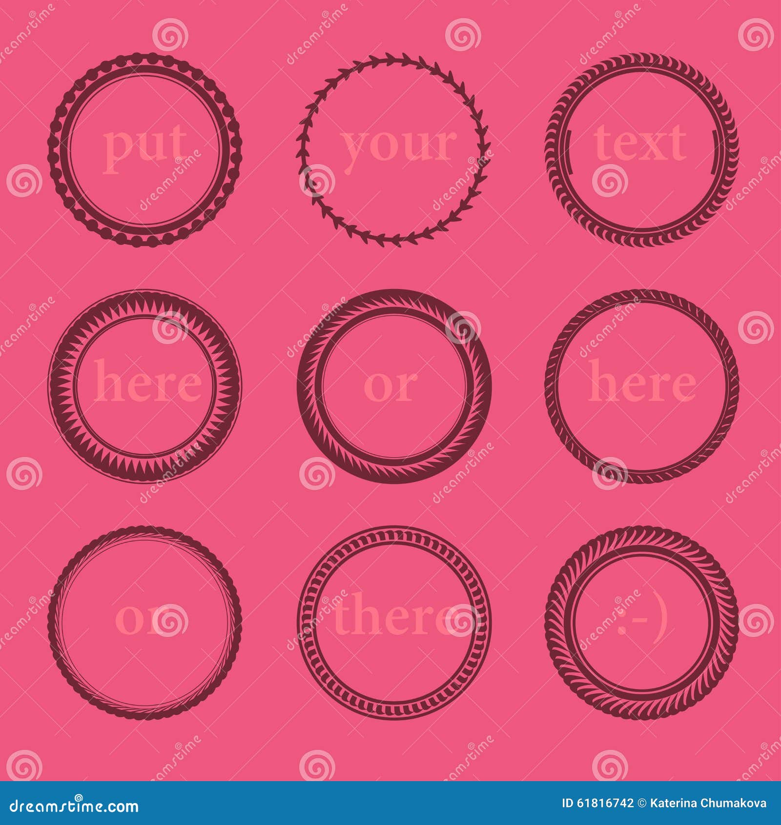 Collection of Vector Rounded Labels. Stock Vector - Illustration of ...