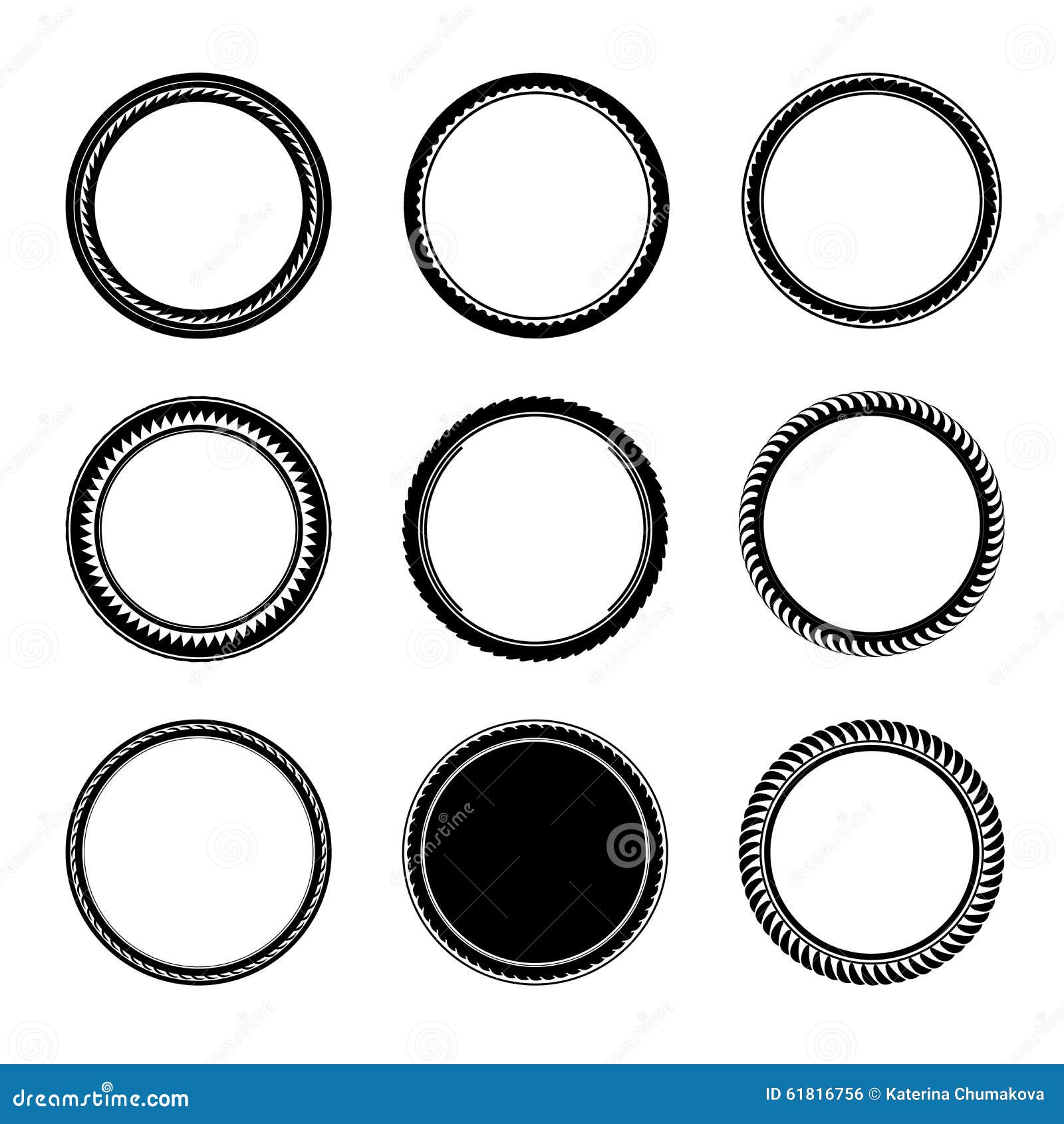 Collection of Vector Rounded Labels. Stock Vector - Illustration of ...