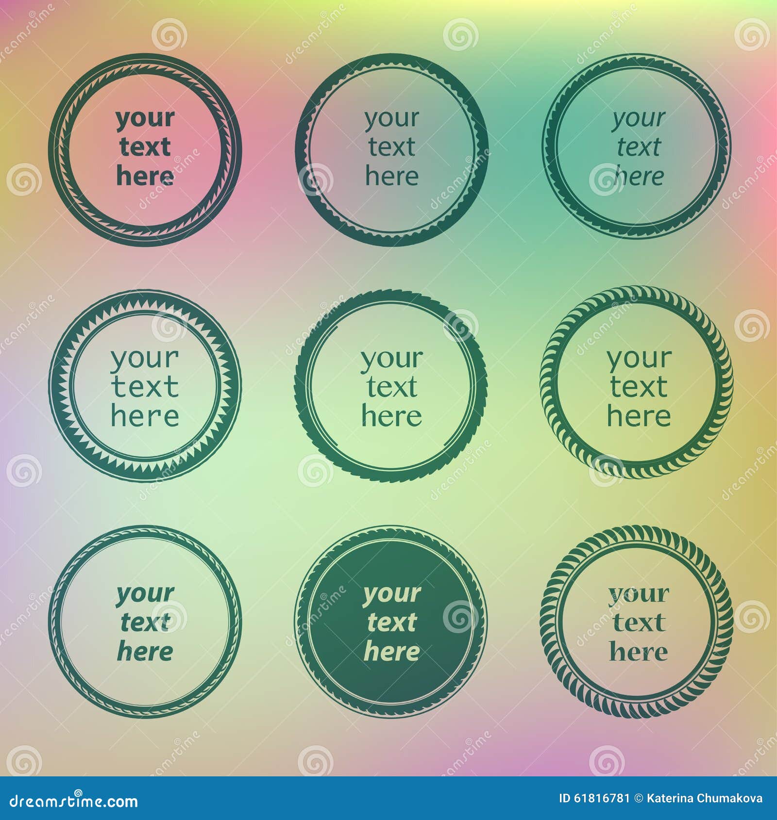 Collection of Vector Rounded Labels. Stock Vector - Illustration of ...