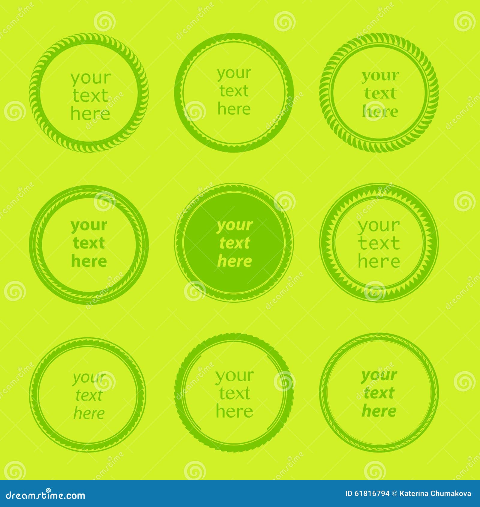 Collection of Vector Rounded Labels. Stock Vector - Illustration of ...