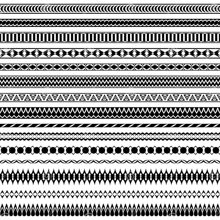 Collection of Vector Seamless Endless Brushes with Geometric Patterns ...