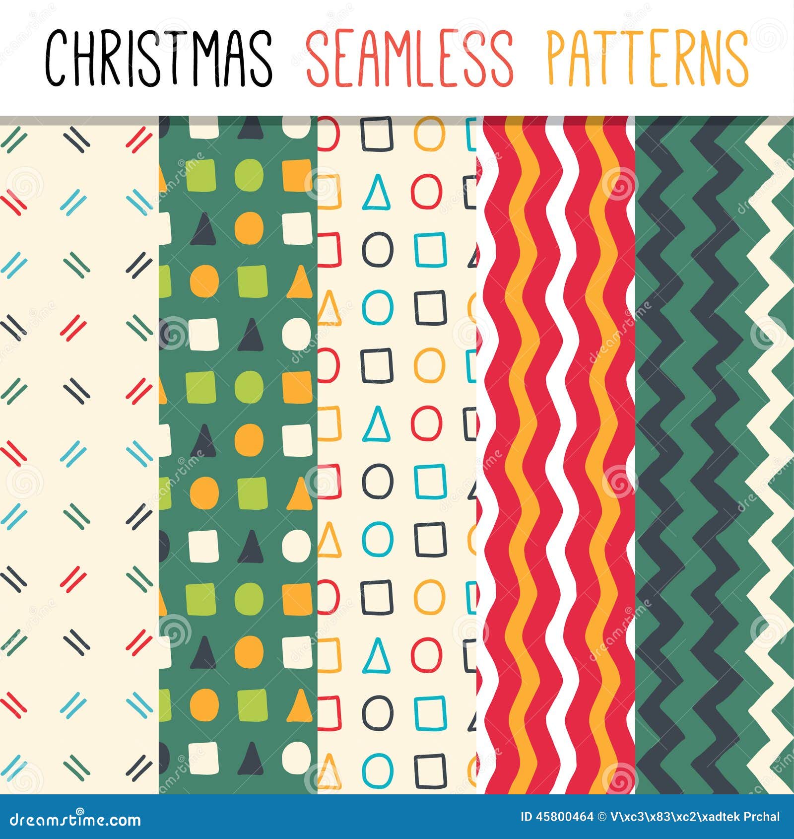Collection of Vector Seamless Patterns. Stock Vector - Illustration of ...