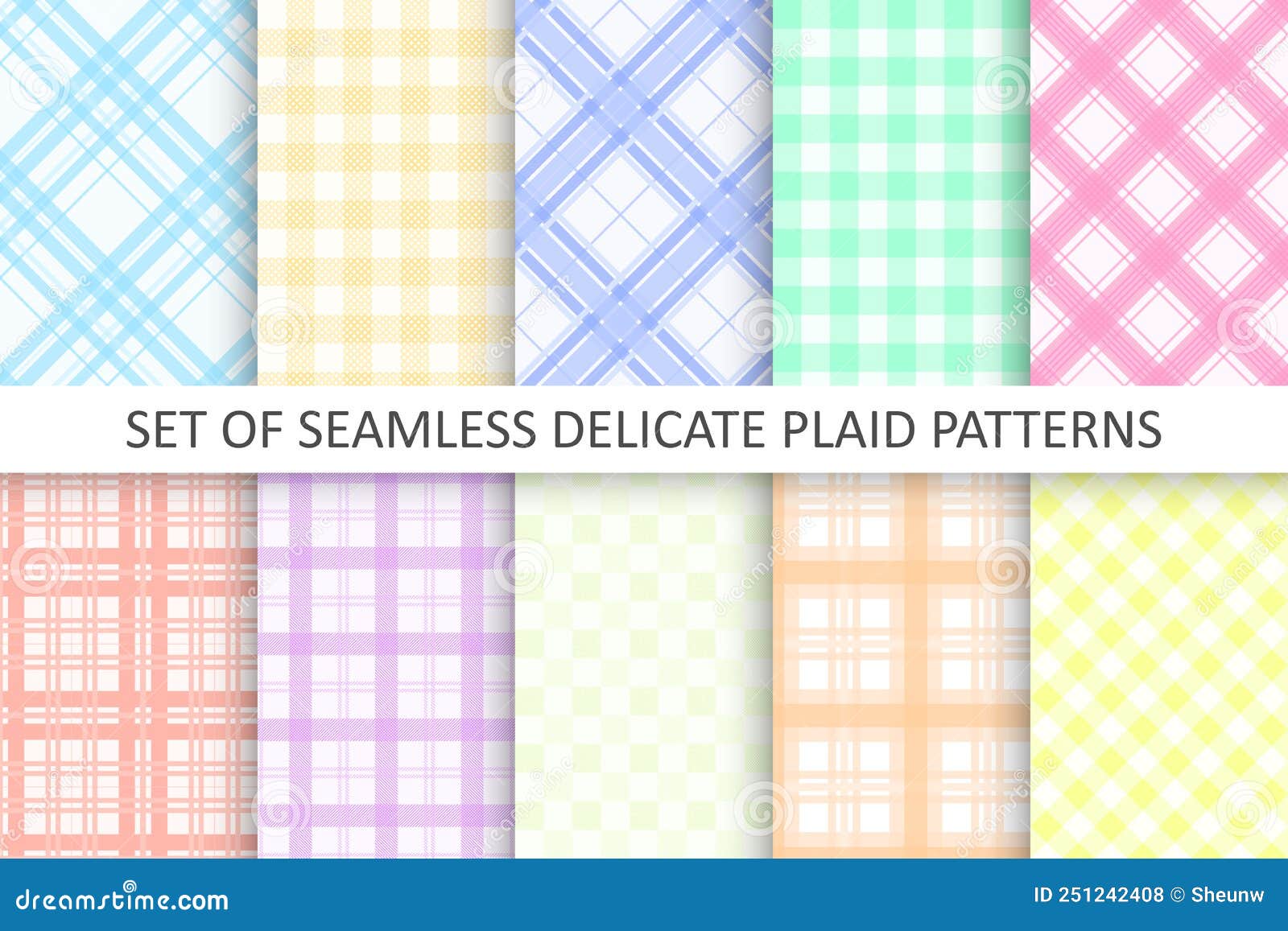 Collection of Vector Seamless Textile Geometric Patterns - Delicate ...