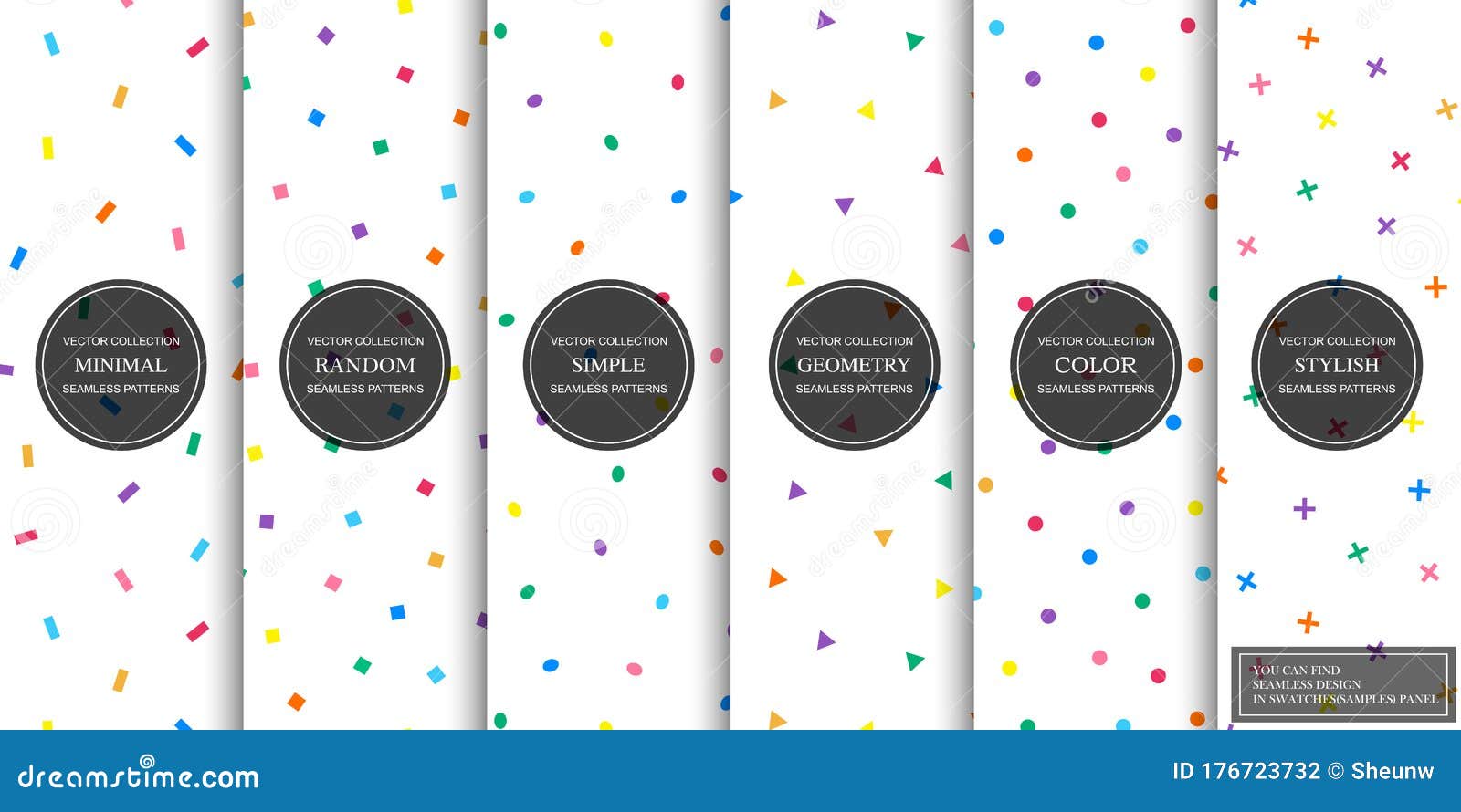 Collection of Vector Simple Seamless Celebration Patterns. Modern ...