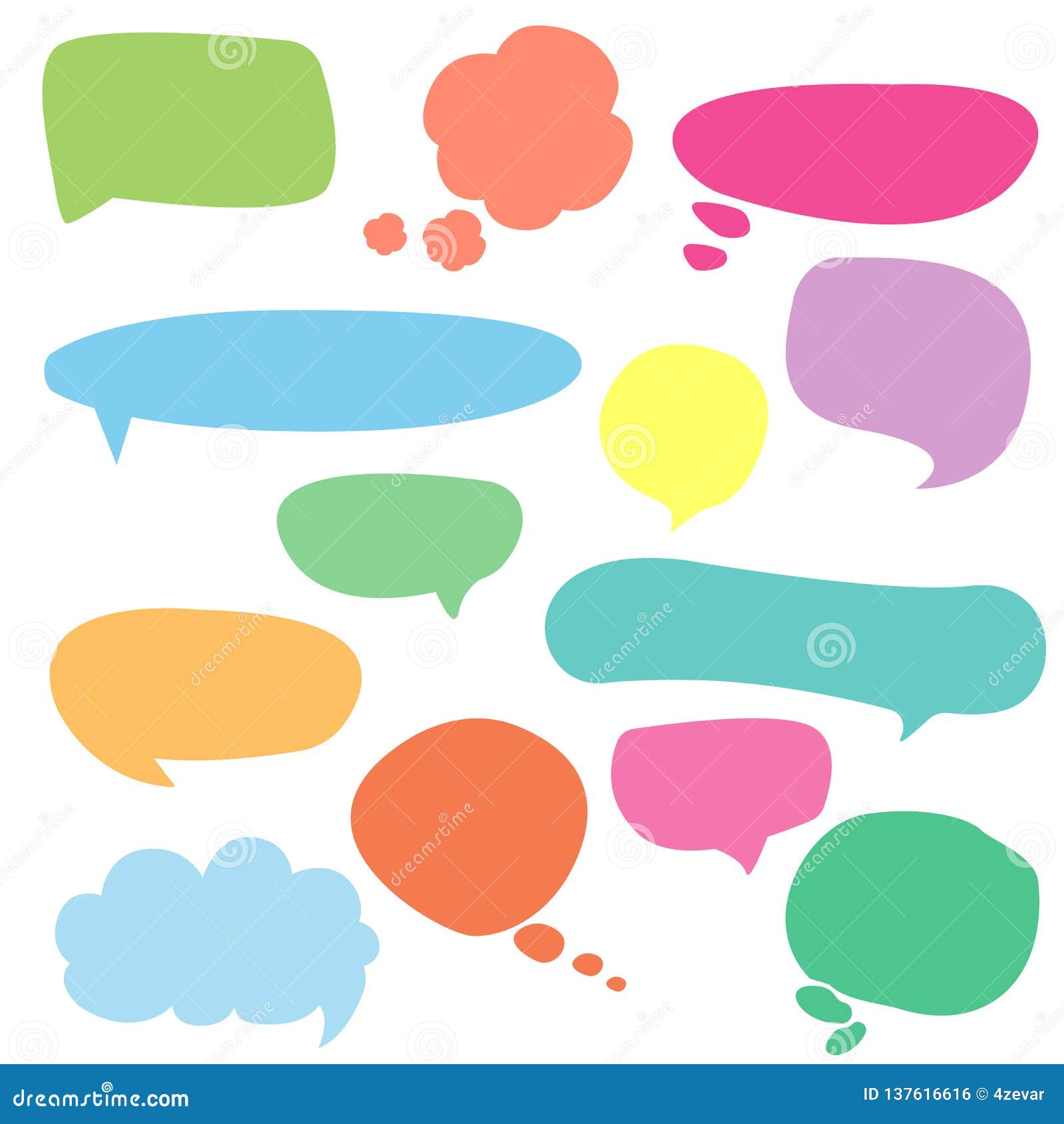 A Collection of Vector Speech and Thought Communication Bubbles,dialog ...