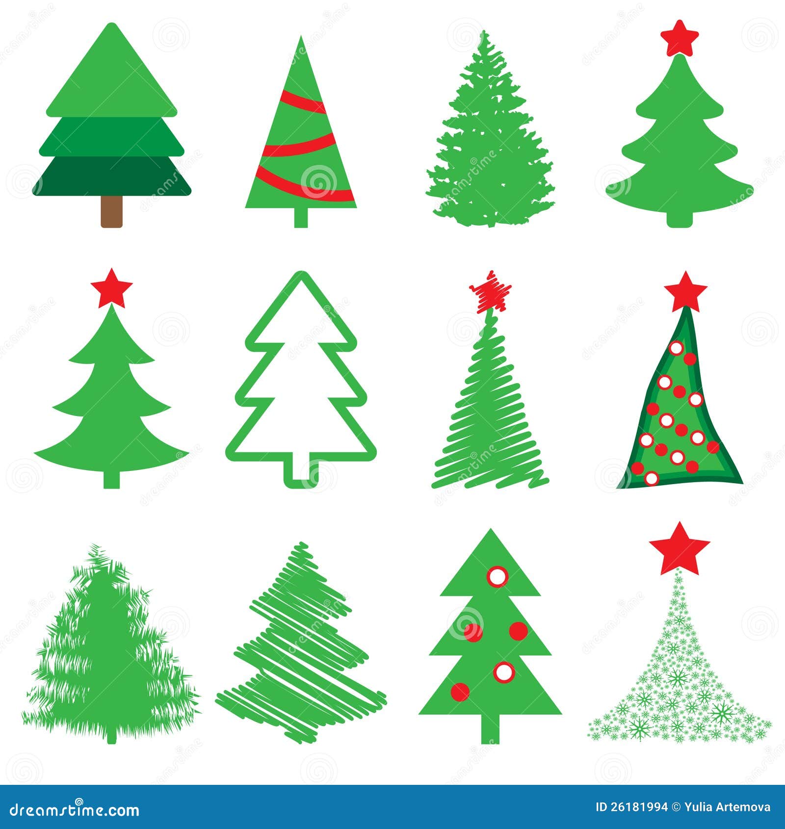 Collection of Vector Spruce Stock Vector - Illustration of christmas ...