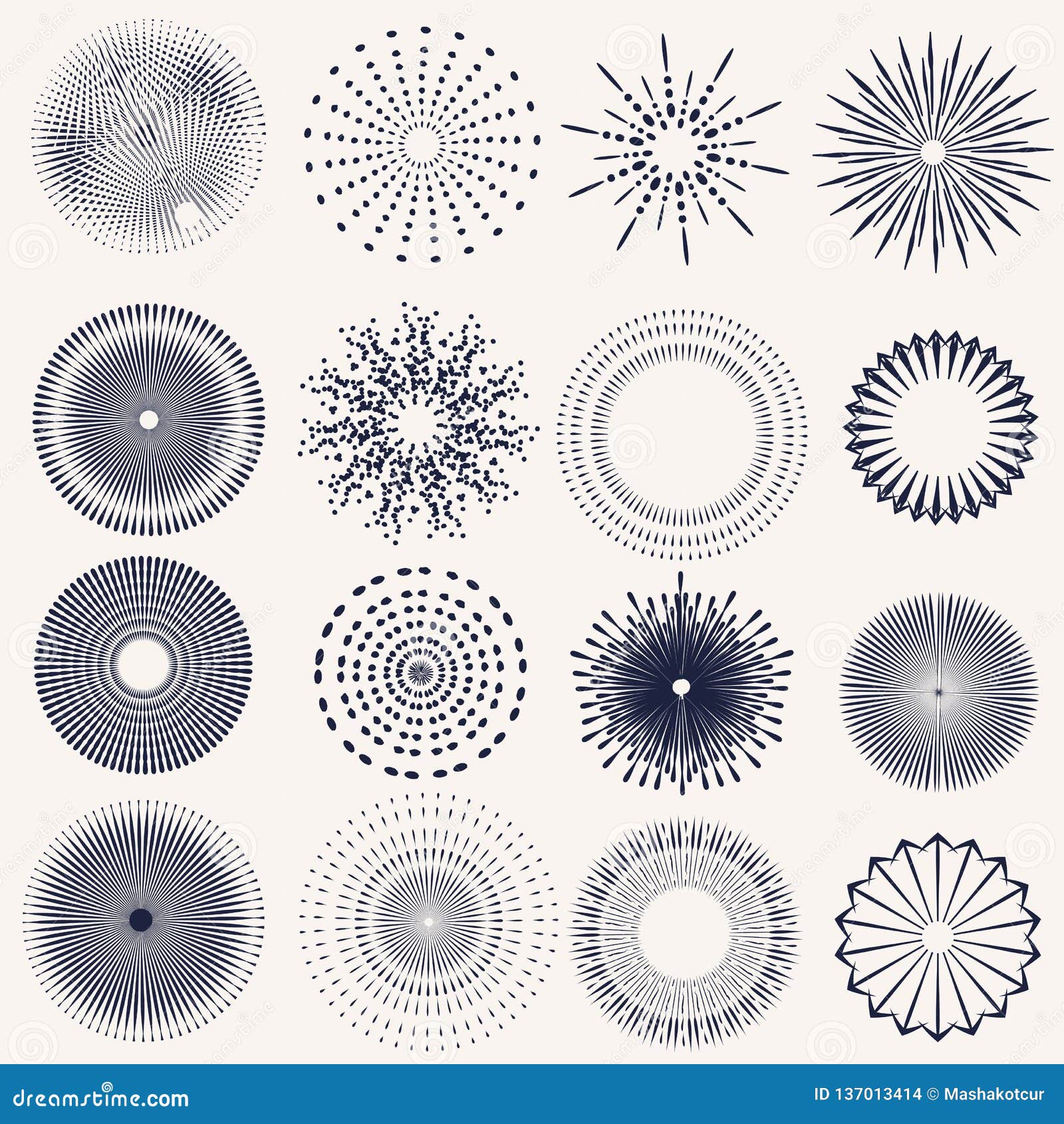 Collection of Vector Sunburst for Design Stock Vector - Illustration of ...
