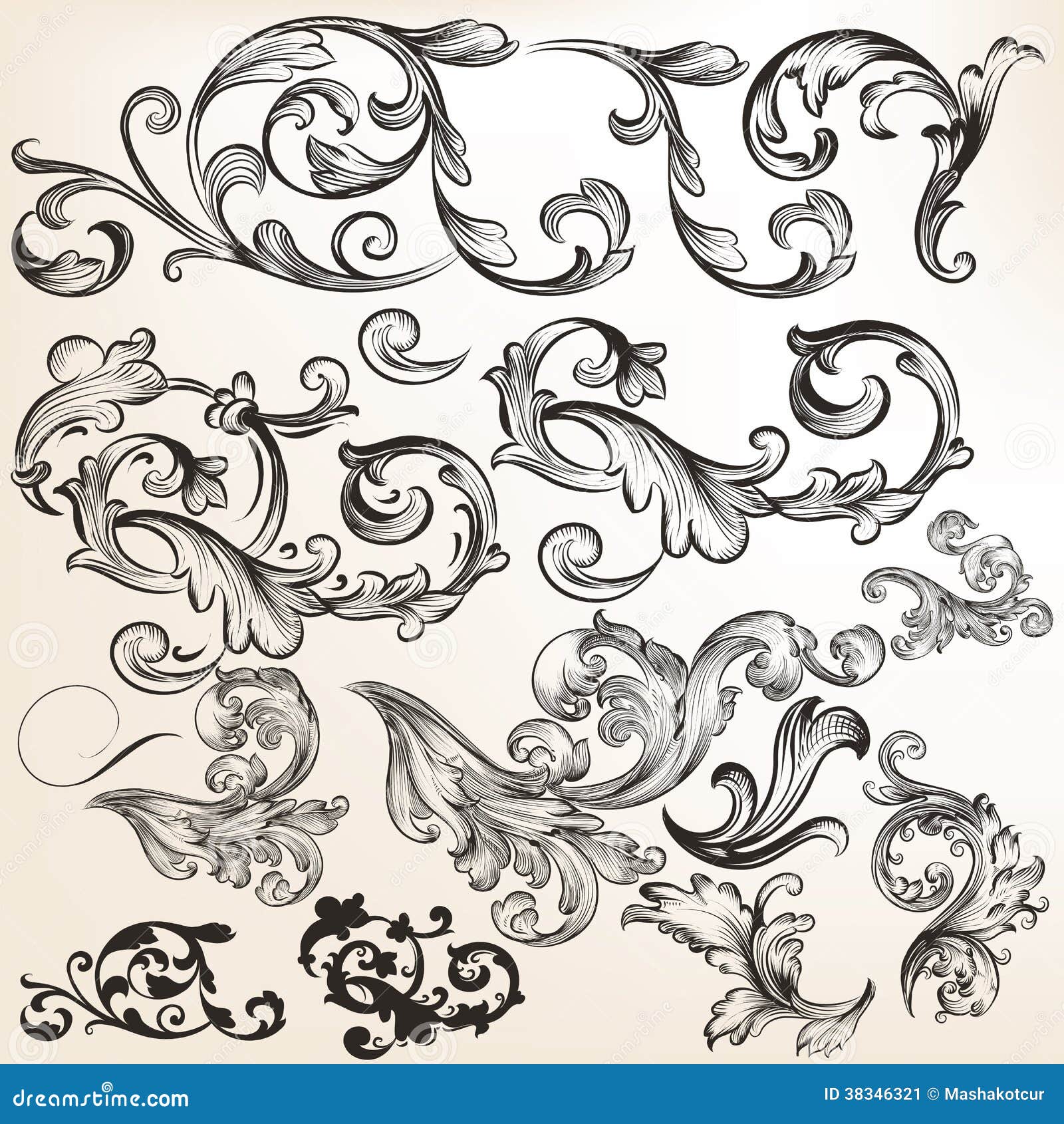 Collection of Vector Swirls and Flourishes for Design Stock Vector ...