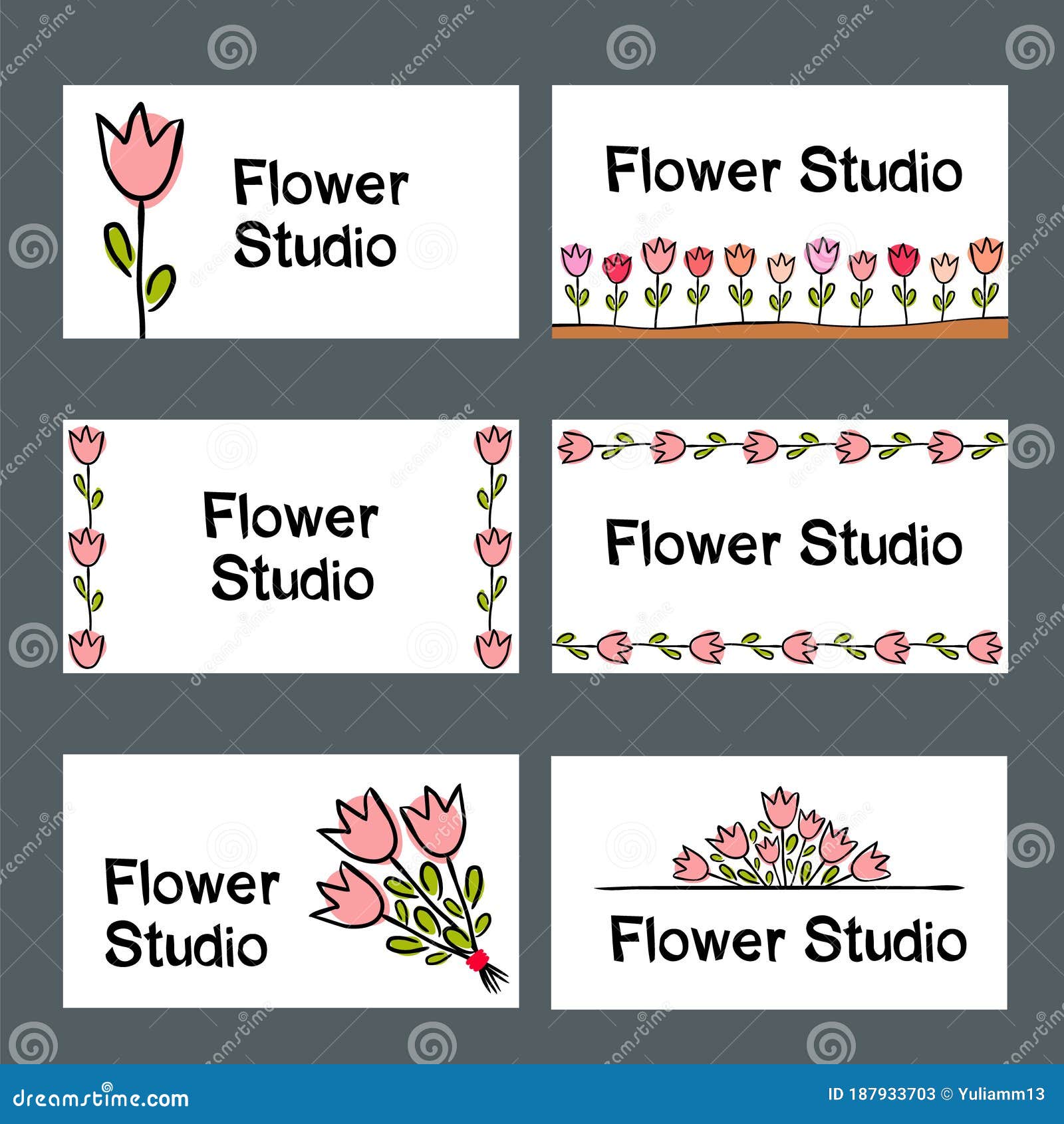 Collection of Vector Template Label with Tulips Stock Vector ...