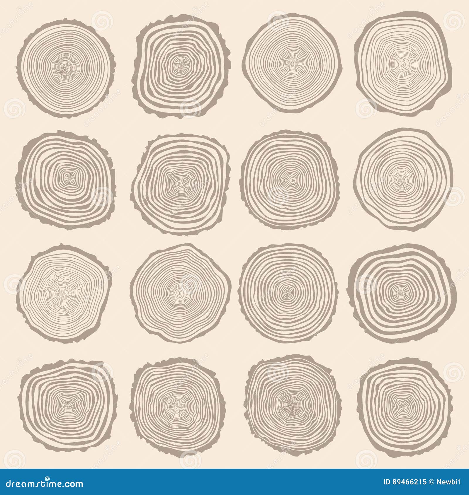 Collection of Vector Tree Rings Background Stock Vector - Illustration ...