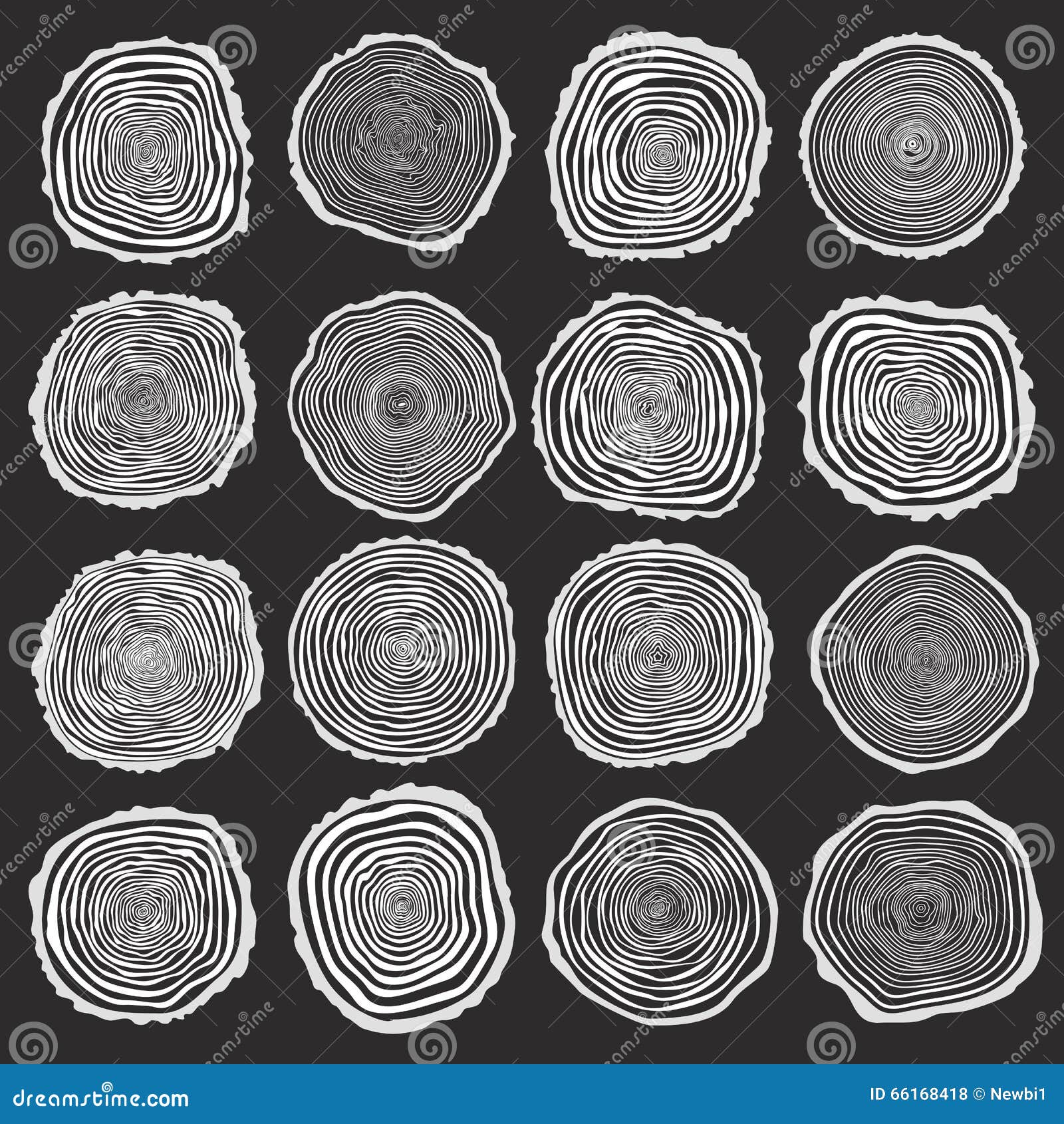 Collection of Vector Tree Rings Background Stock Vector - Illustration ...