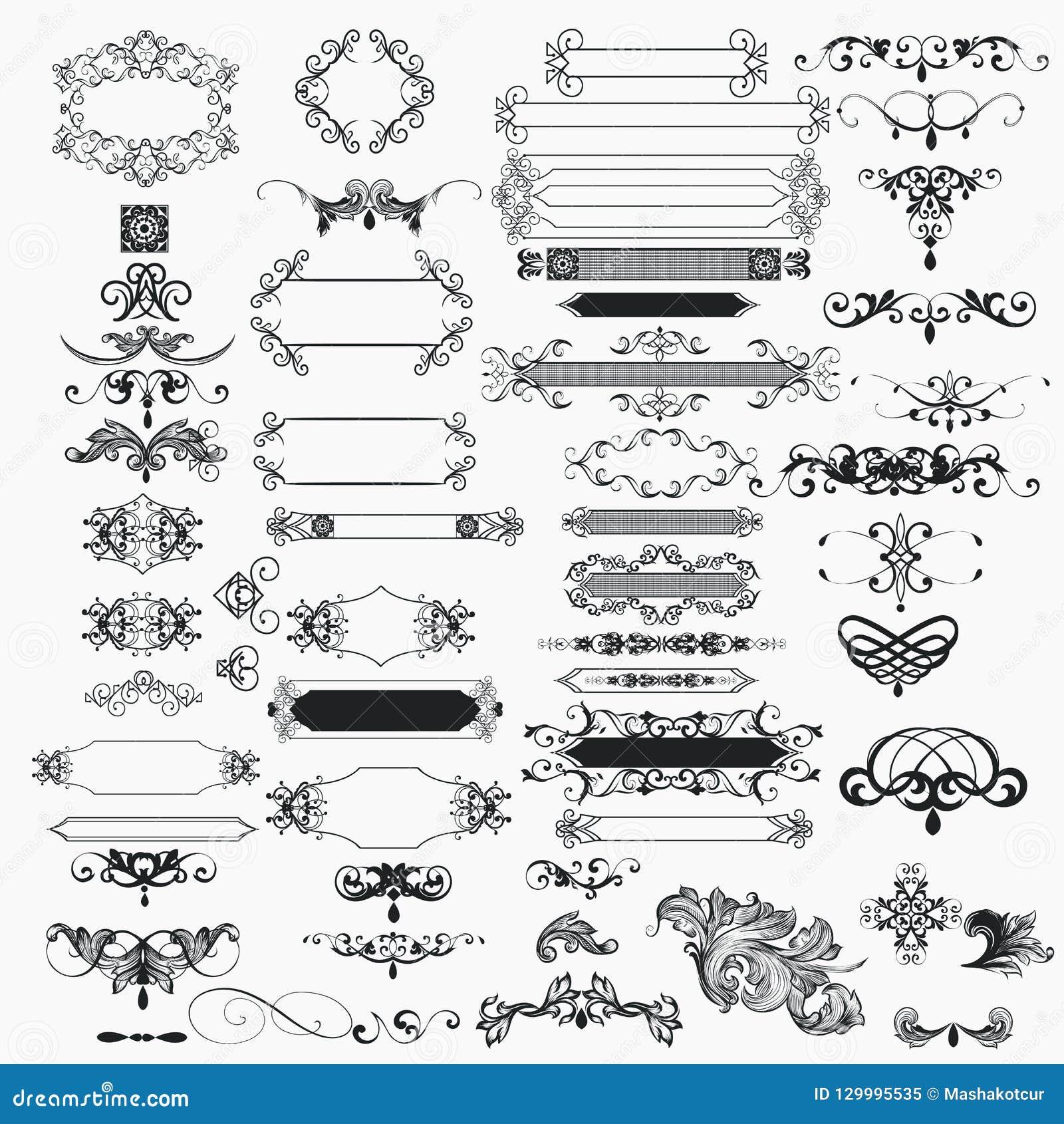 Collection of Vector Vintage Design Elements Stock Vector ...